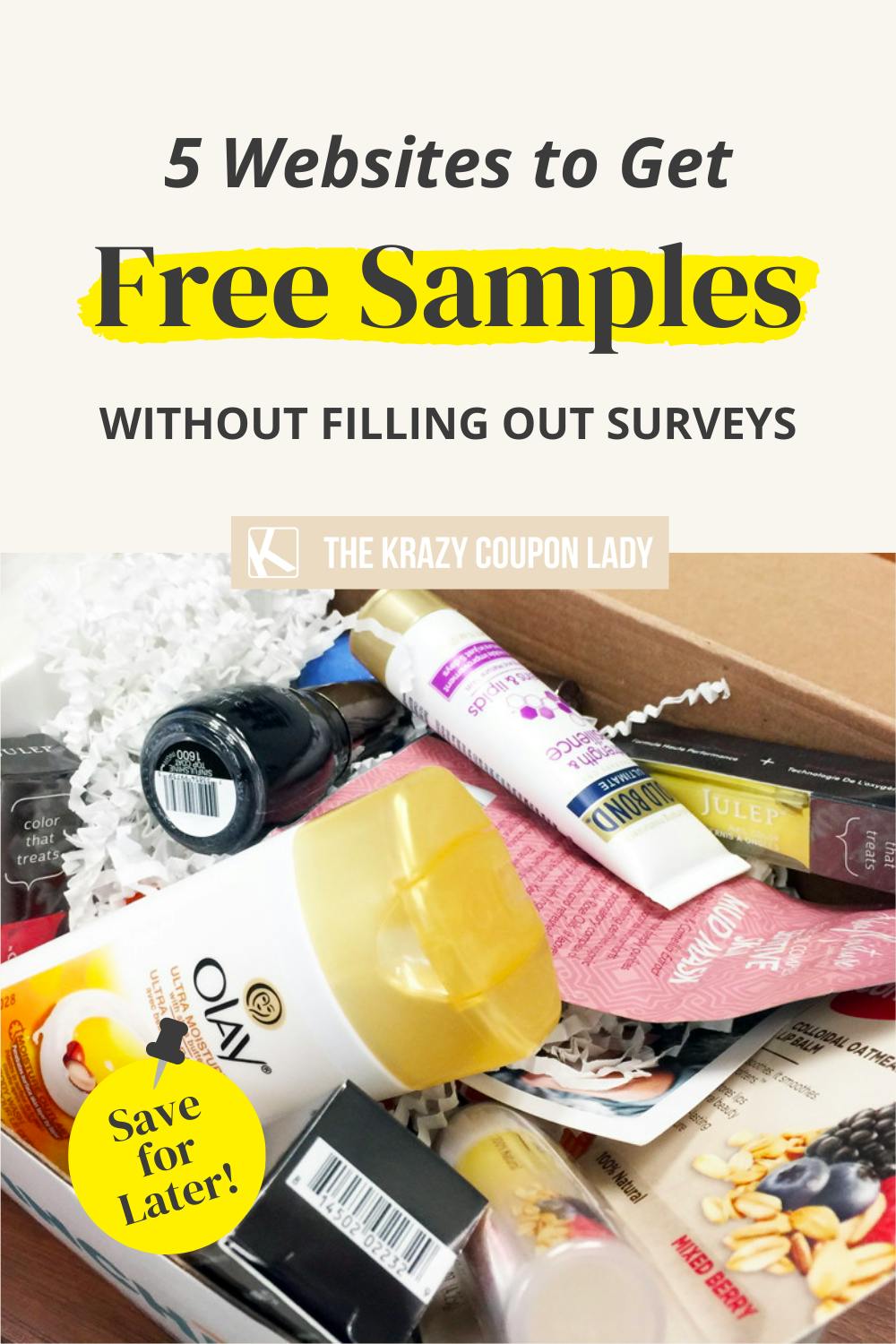 Free Samples - How to Get Free Samples by Mail - The Krazy Coupon Lady