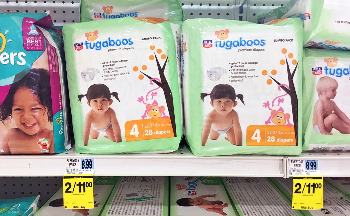 Tugaboos Diapers, Only $5.50 at Rite Aid--No Coupons! - The Krazy ...