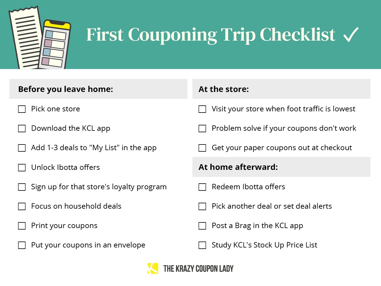Your First Coupon Trip Checklist - The Krazy Coupon Lady