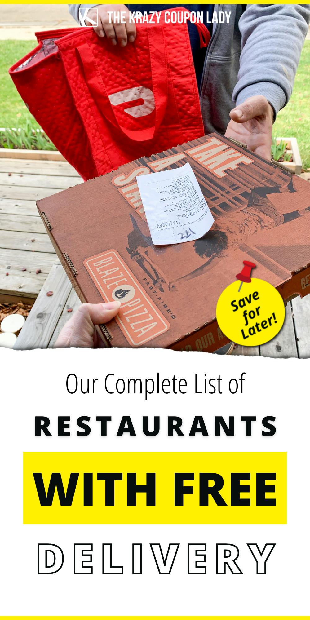 Free Food Delivery - Restaurants That Deliver Food for Free - The Krazy ...