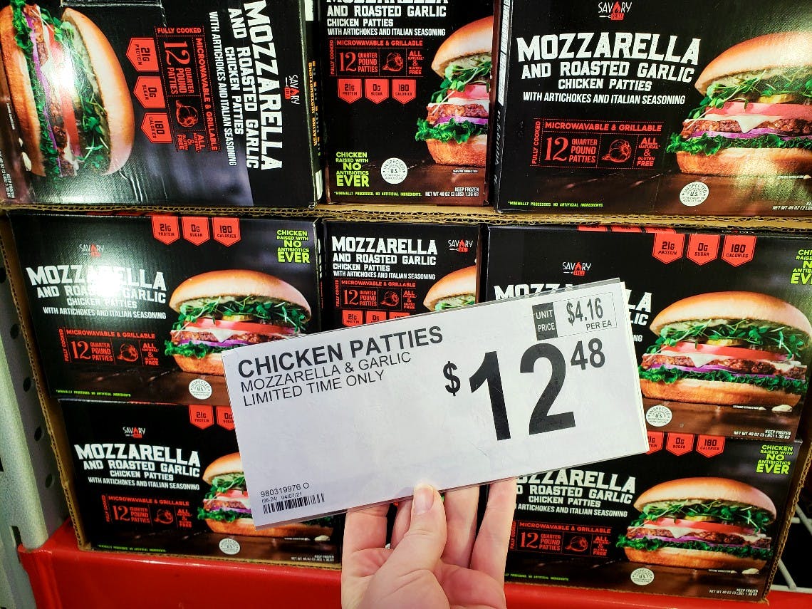 Mozzarella And Roasted Garlic Chicken Patties Only 1248 At Sams Club The Krazy Coupon Lady