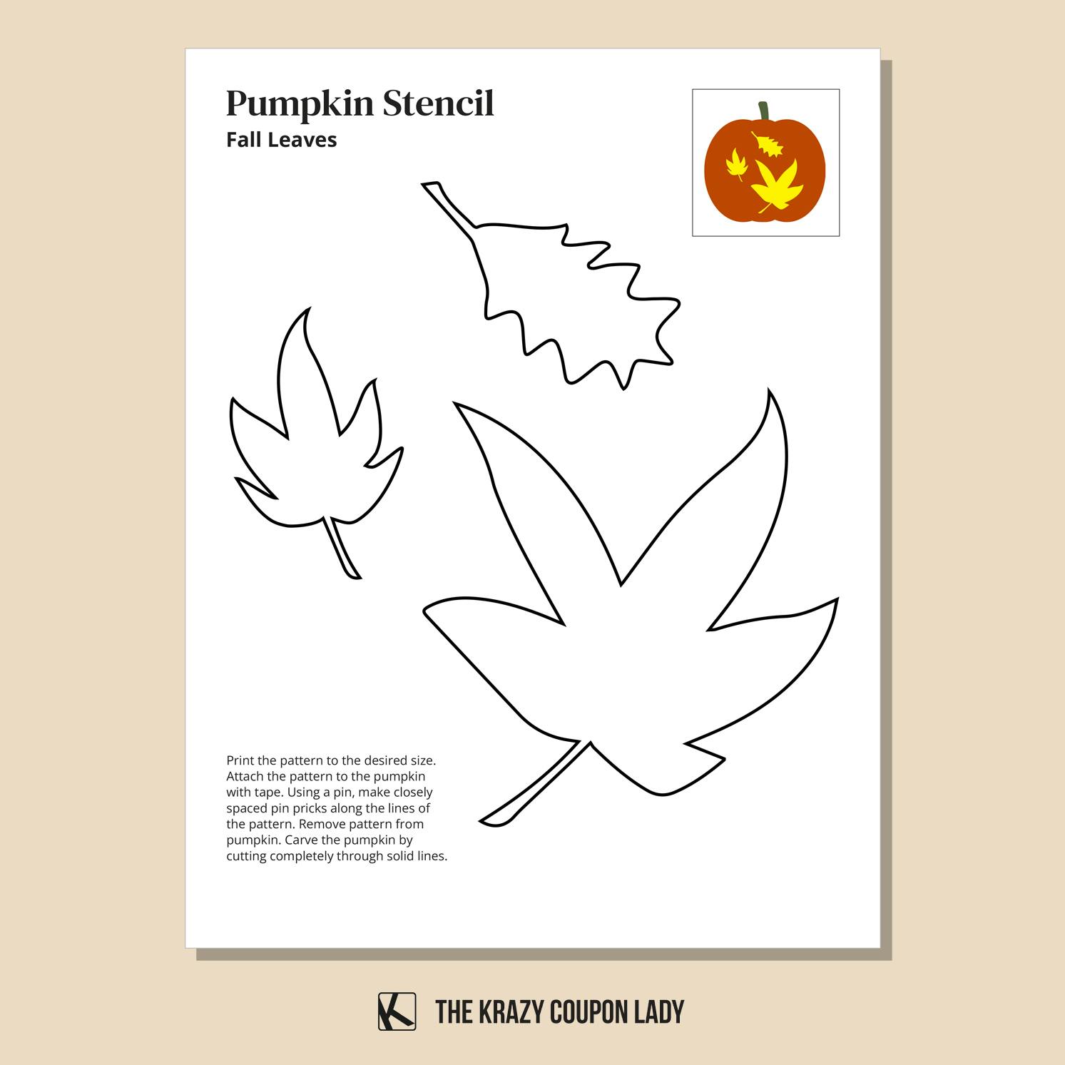 Pot Leaf Pumpkin Stencil