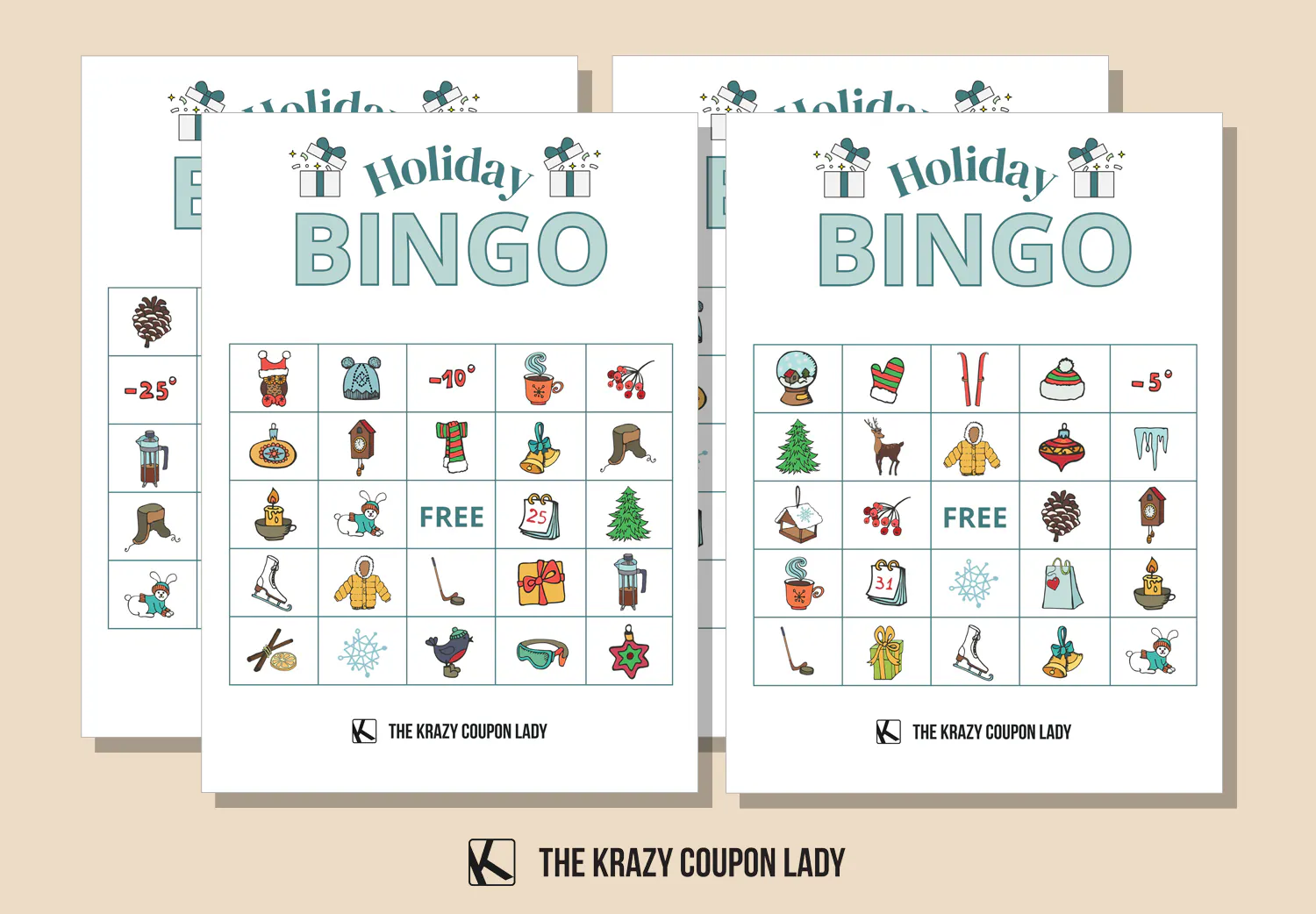 Free Christmas Bingo Cards to Print and Play - The Krazy Coupon Lady