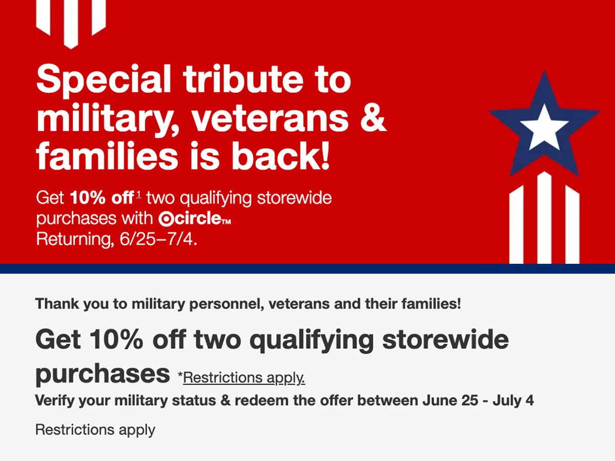 Target Military Discount: Get 10% Off Two Purchases Through July 4 ...