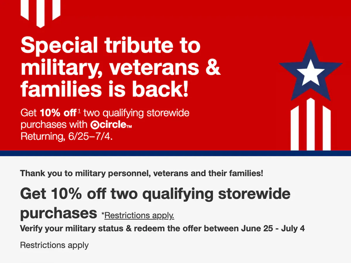 Target Military Discount: Get 10% Off Two Purchases Through July 4 ...
