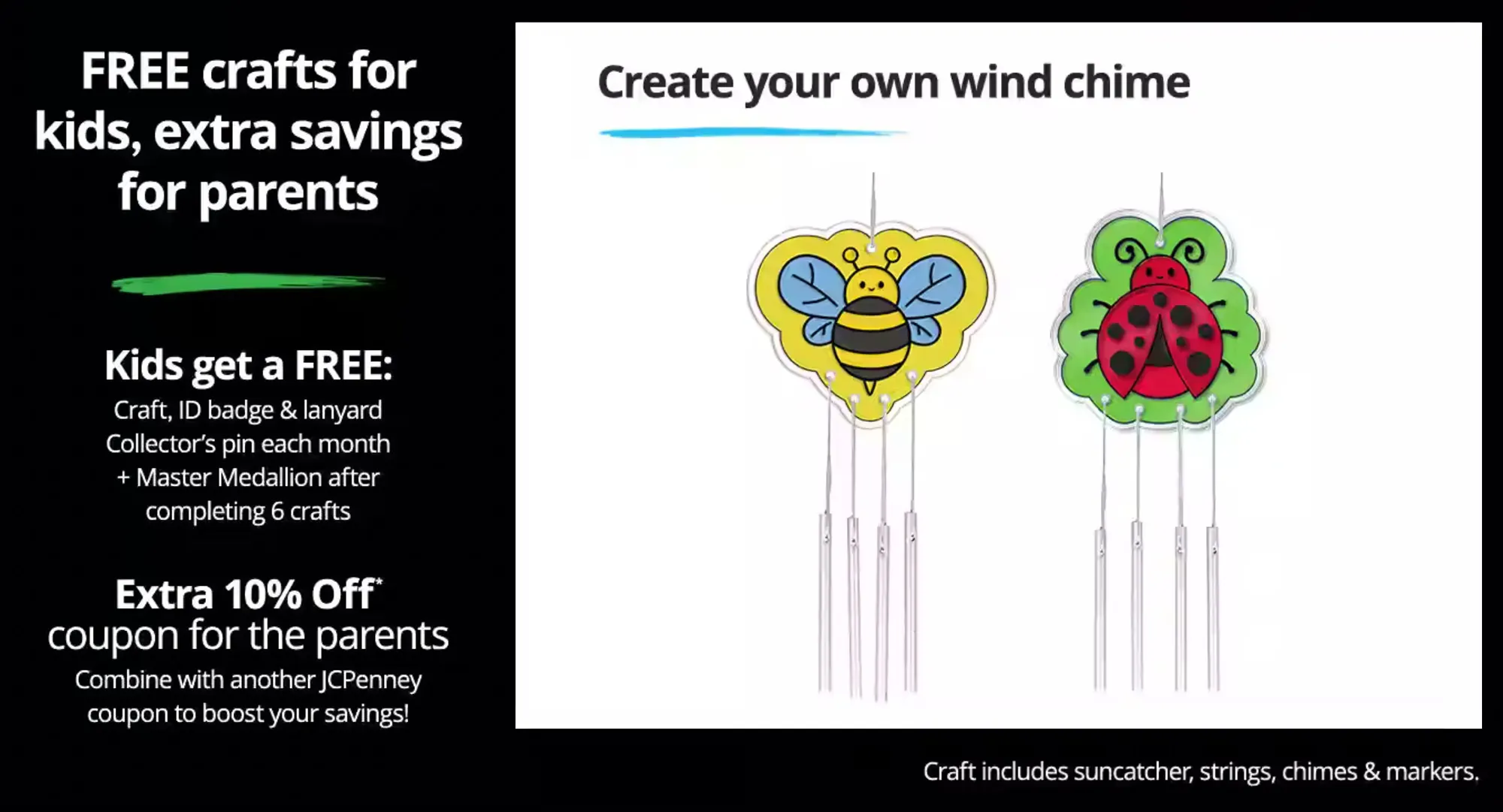 Free JCPenney Kids Zone Crafts Offer Extra 10% Off for Parents - The ...