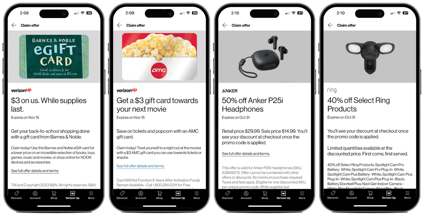 October Verizon Up Rewards: $3 Gift Cards & Up to 50% Savings on ...